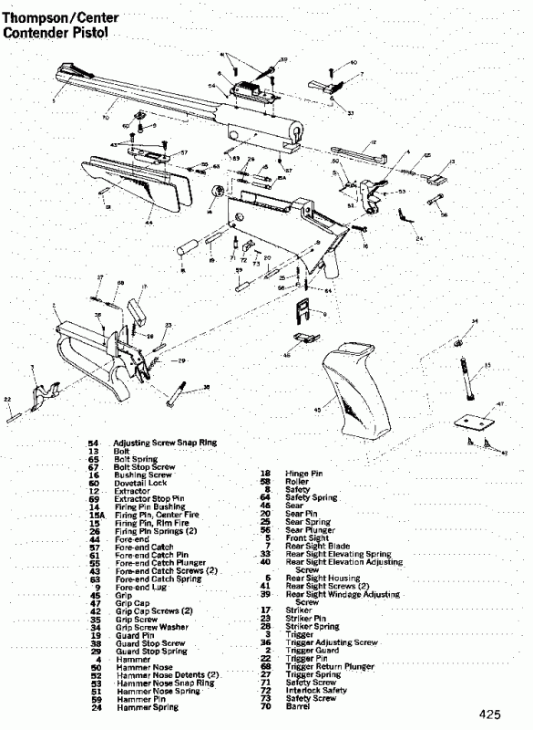 G2 Contender Exploded Drawing | Gun and Game Forum