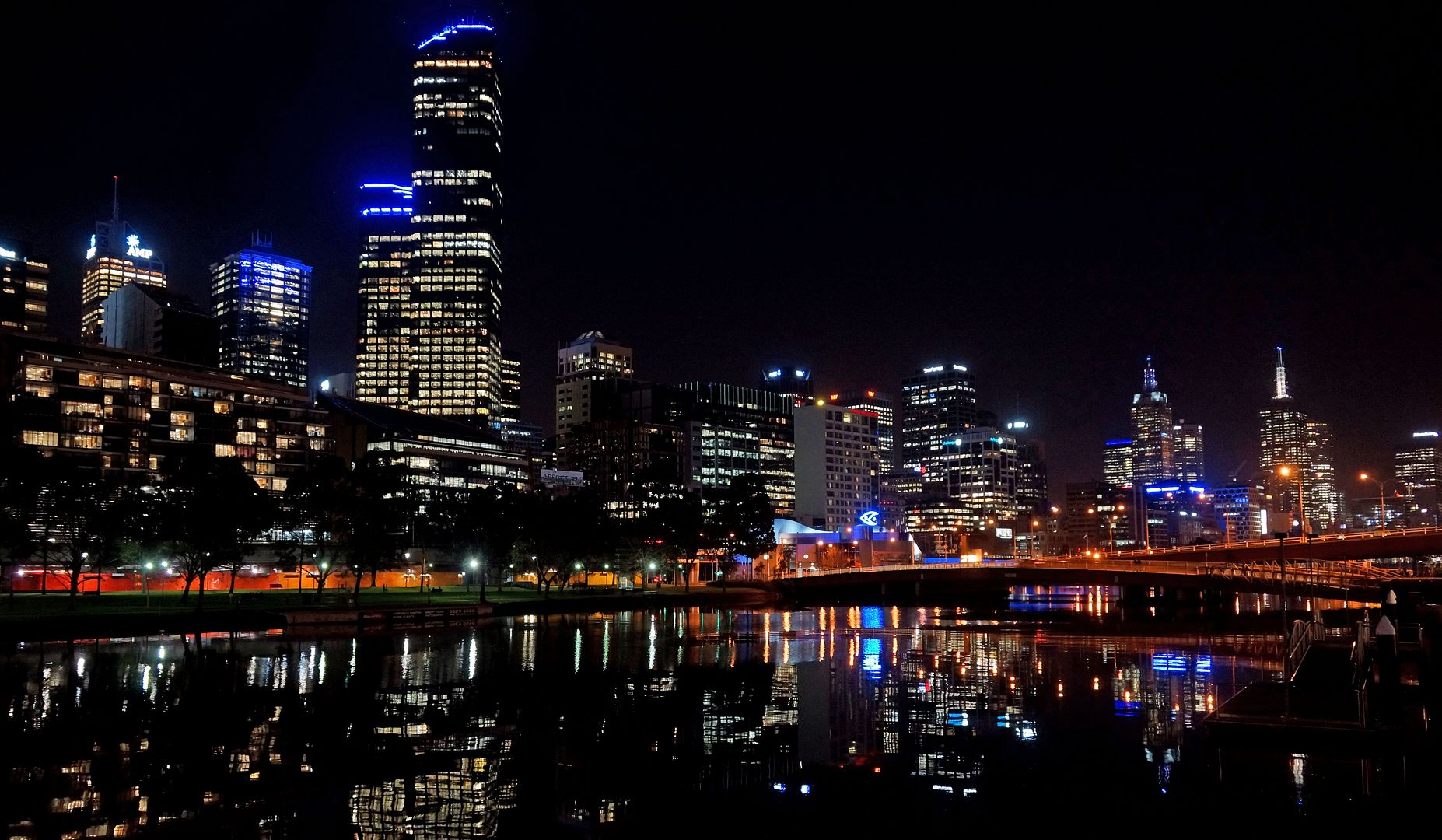 Melbourne Night Skyline Along Yarra River-1 Photo by SteveMRose ...